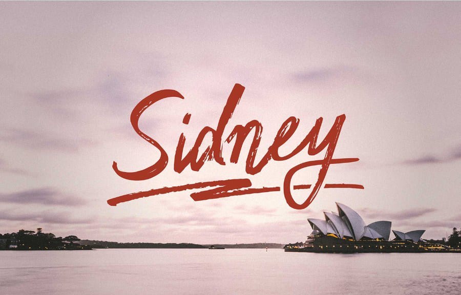 Sidney Script Font - Sydney Font - UpFonts