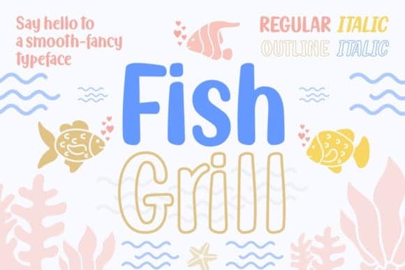Fish Grill Script Font - UpFonts