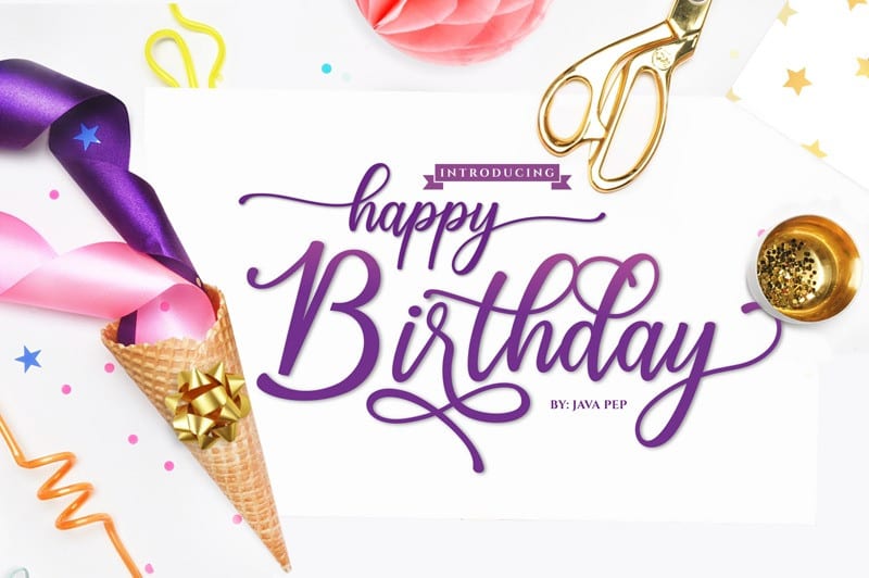 Happy Birthday Script Font - UpFonts