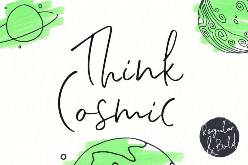 Think Cosmic Handwritten Font - UpFonts