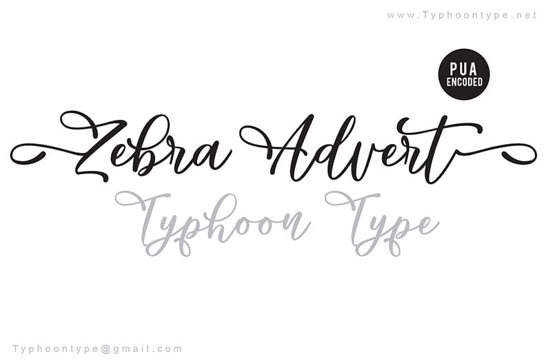 Zebra Advert Calligraphy Font - UpFonts