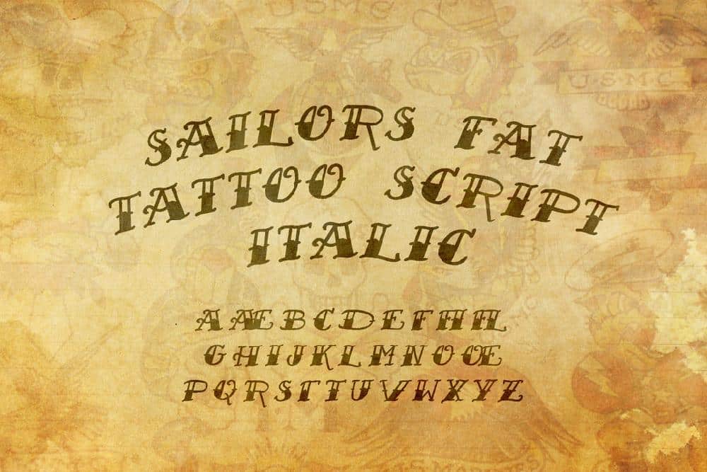 Sailor's Fat Tattoo Script Font - UpFonts