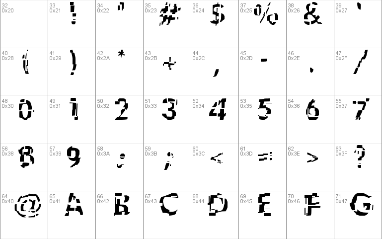 Shattered Font - UpFonts