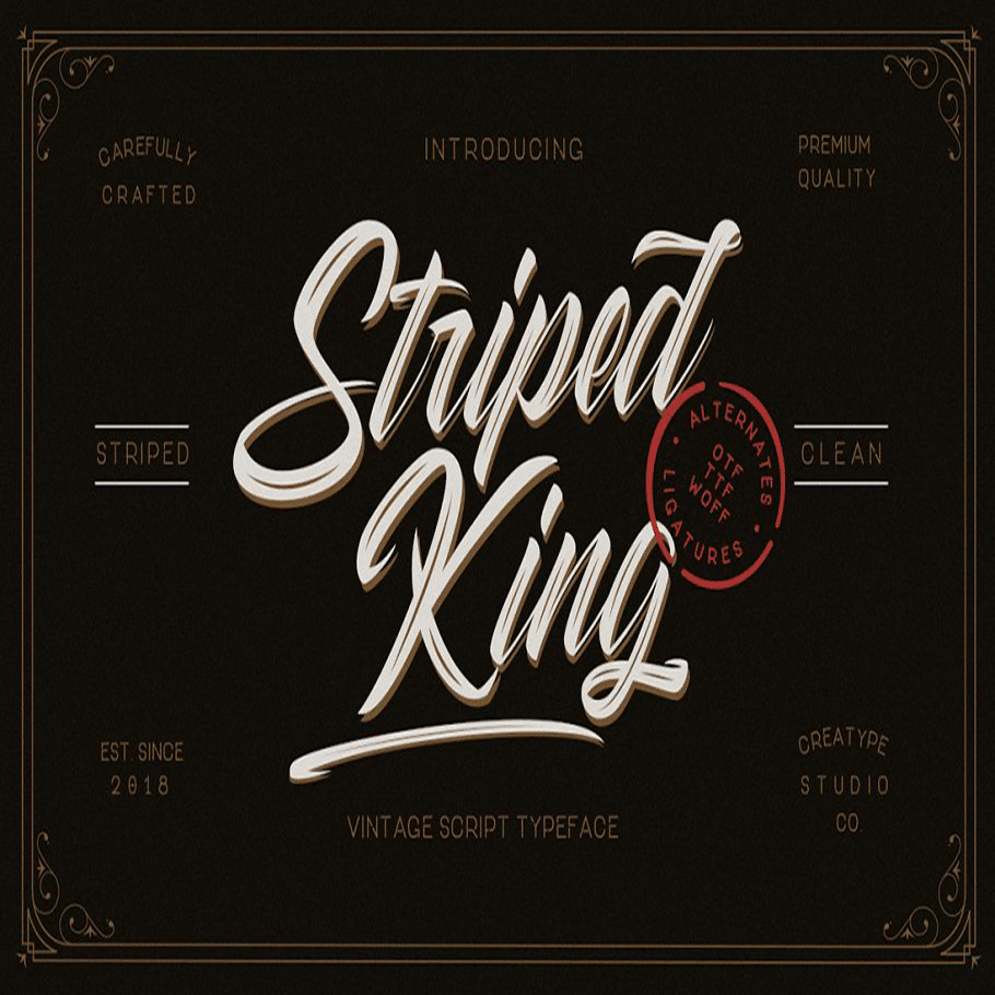 Striped King Script Font - UpFonts