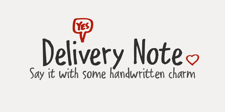 Delivery Note Font - UpFonts
