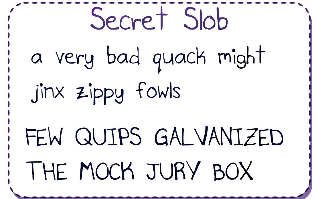 Secret Slob Font - UpFonts