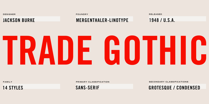 Trade Gothic Font - UpFonts