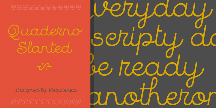 Quaderno Slanted Font - UpFonts