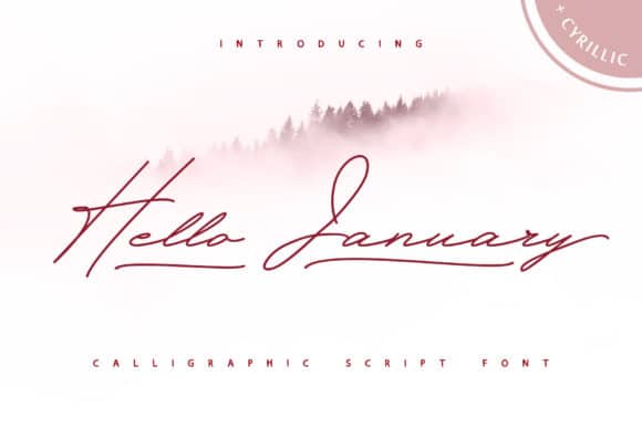 Hello January Cursive Font Cyrillic - UpFonts