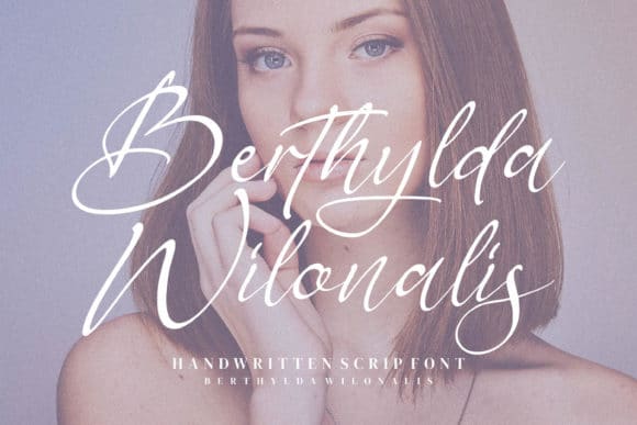 Berthylda Wilonalis - Handwritten Script Font - UpFonts