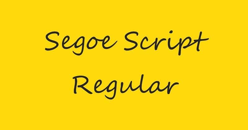 Segoe Script Font - UpFonts