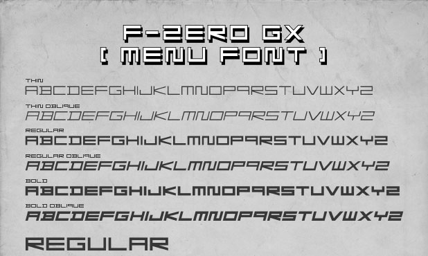 F-Zero GX Menu Font - UpFonts