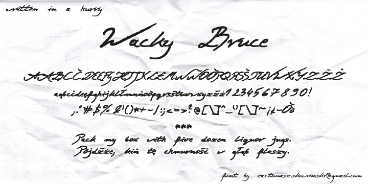 Wacky Bruce Font - UpFonts