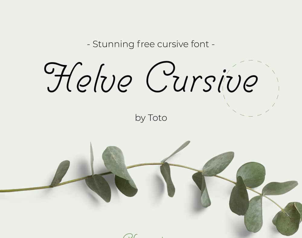 Helve Cursive Font - UpFonts