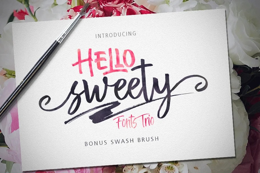 Hello Sweety script font - UpFonts