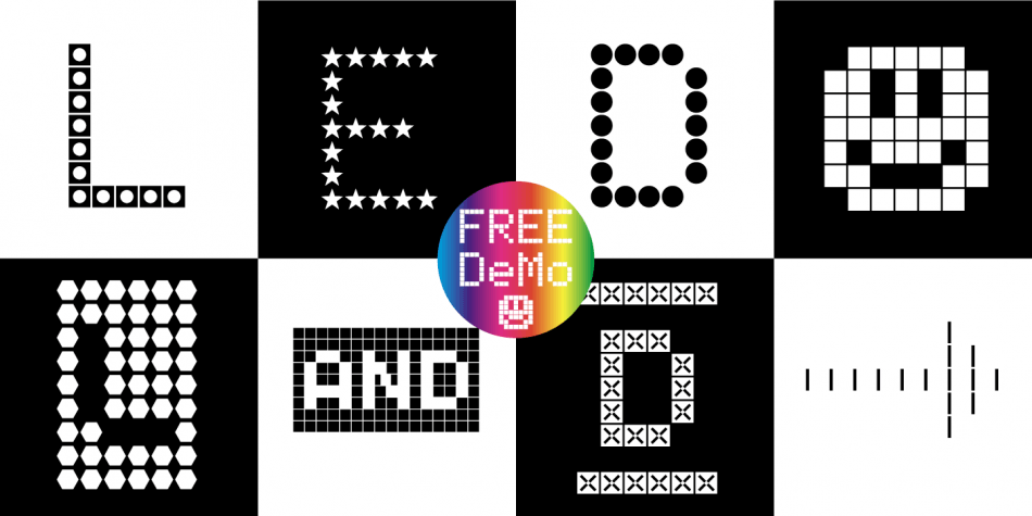 LED pixel Font Family - UpFonts