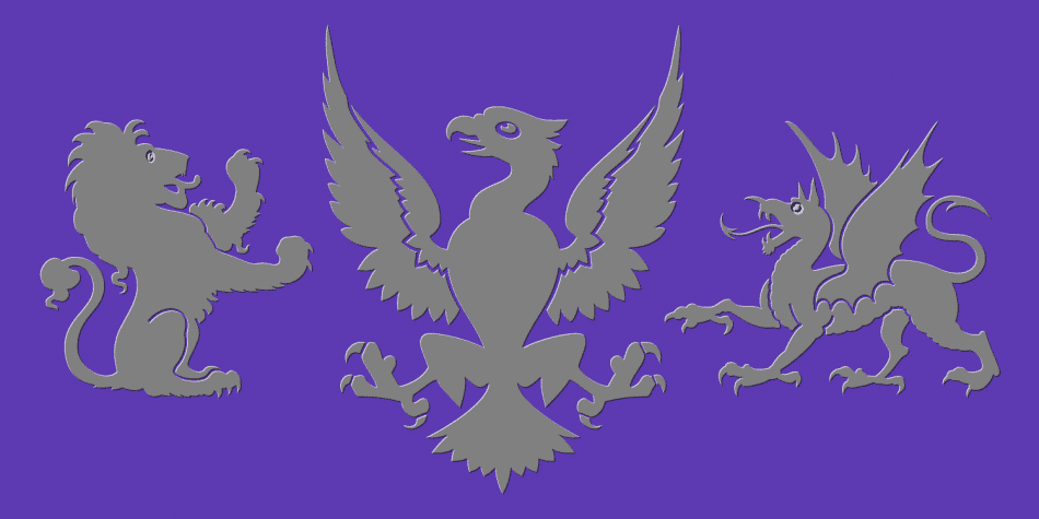 Heraldic Creatures Font - UpFonts