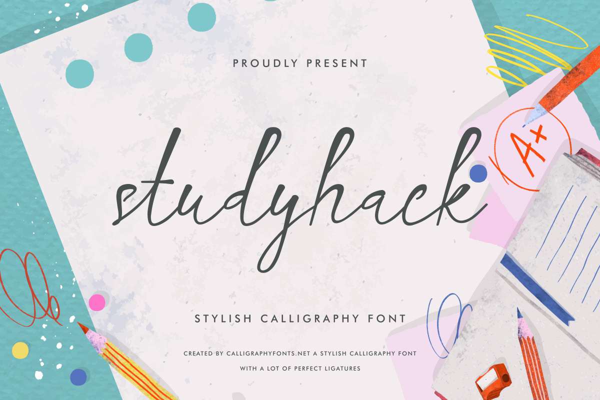 Studyhack Calligraphy Font - UpFonts