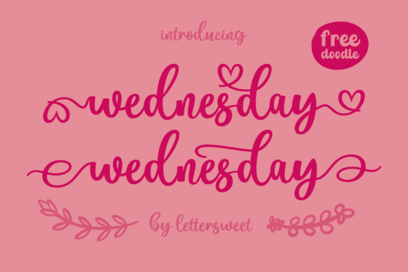 Wednesday Script Font - UpFonts