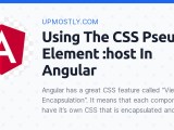 Using The Css Pseudo Element Host In Angular Upmostly
