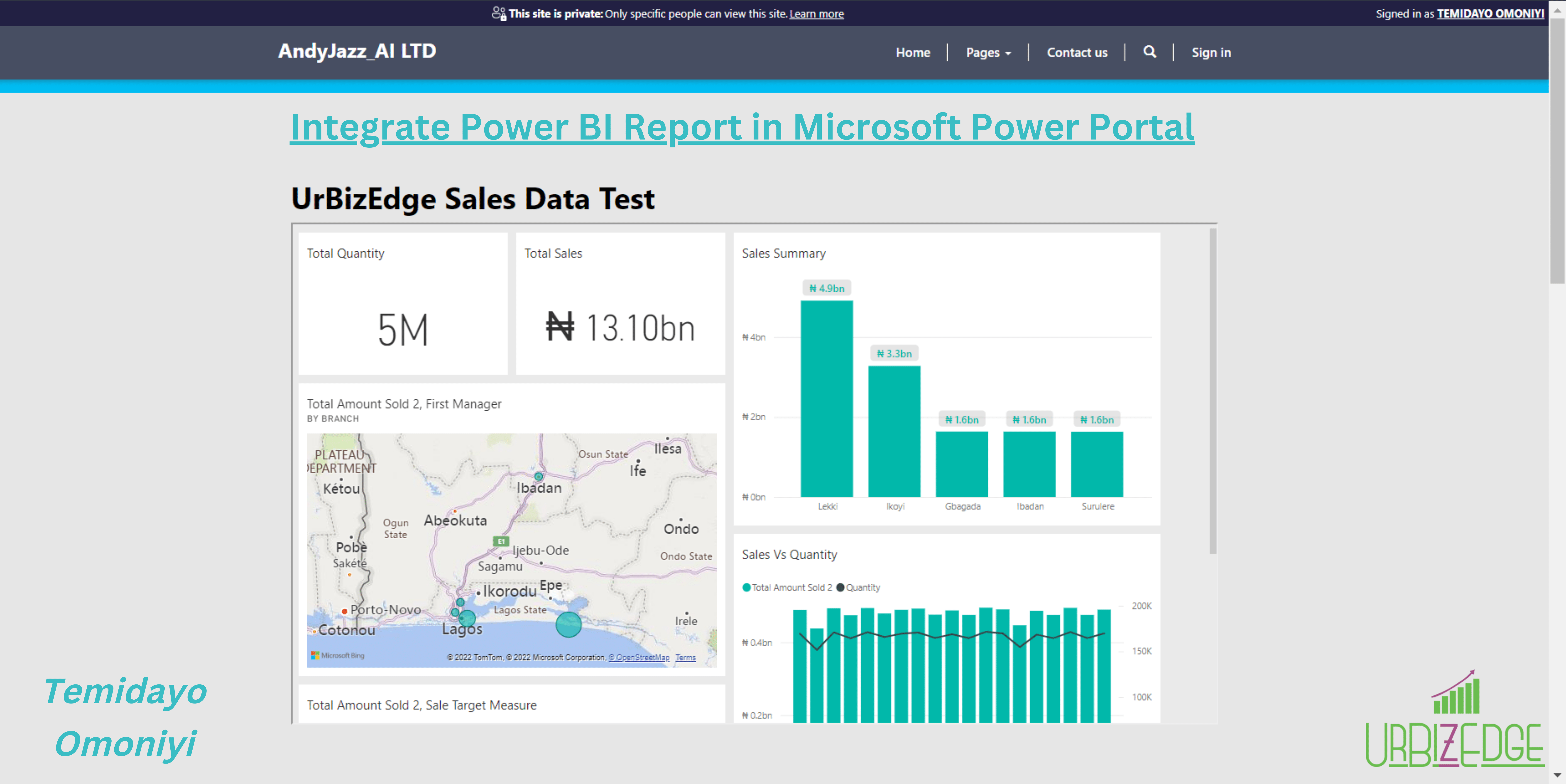 Integrate Power BI Report in Power Portal - UrBizEdge Limited