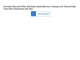 Microsoft Office 2016 Basics Quick Reference Training Card Tutorial