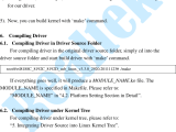 Quick Start Guide For Driver Compilation And Installation Quick Start