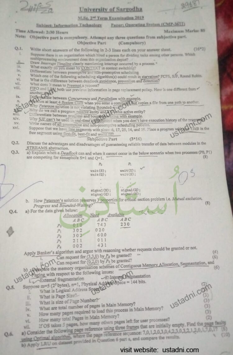 Operating System MSC IT 2019 UOS - Ustadni