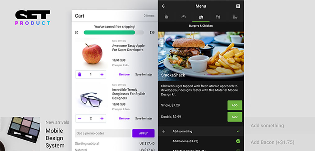 Free Android mobile Templates for Figma - UXCrush.com