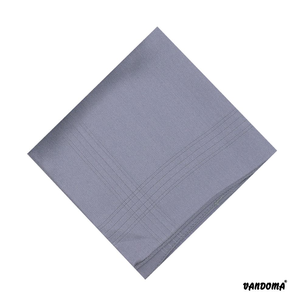 Solid Grey Pocket Square with border - Vandomaties