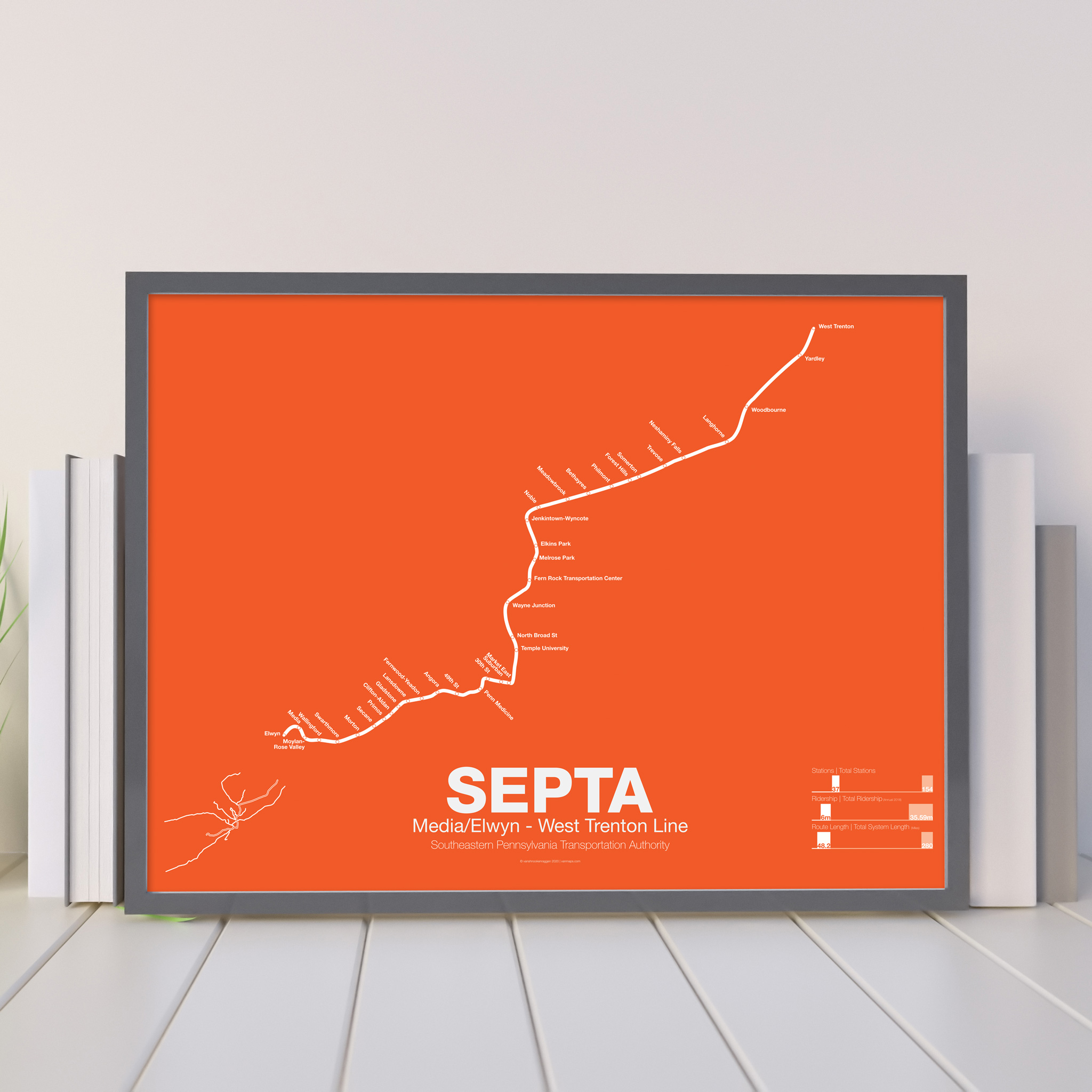 SEPTA Regional Rail R3 Media Elwyn West Trenton Line Vanmaps septa-regional-rail-r3-media-elwyn-west-trenton-line-vanmaps