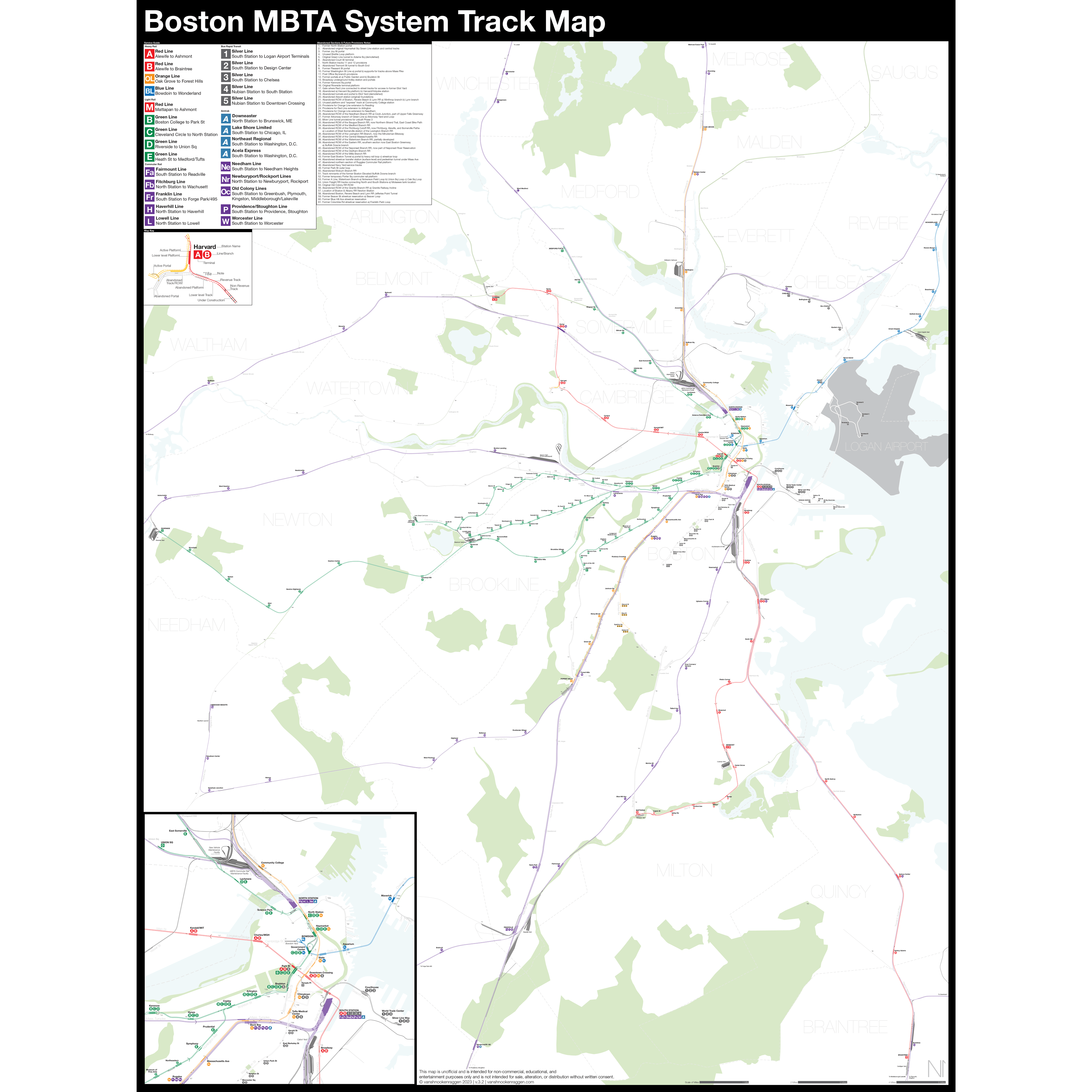 Boston MBTA Track Map v3: Complete and Geographically Accurate – vanmaps