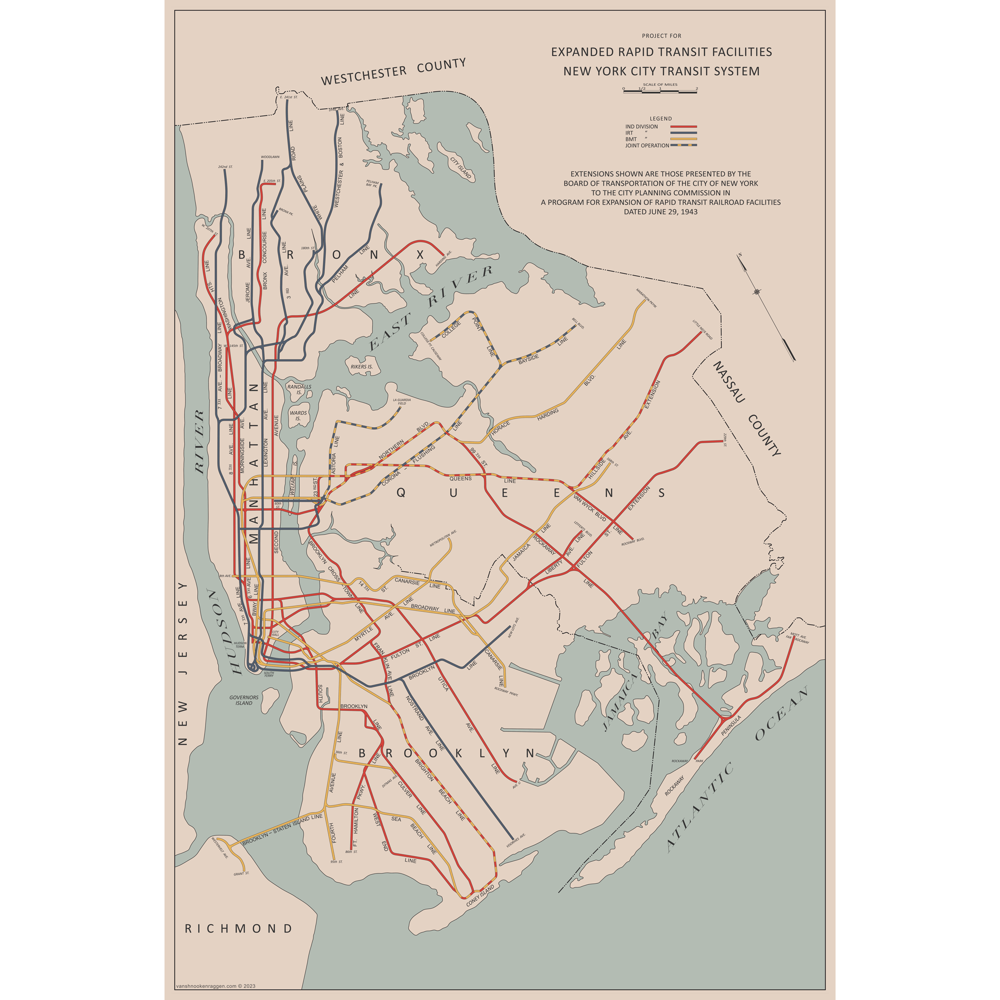 The Lost 1943 IND Second System Map – vanmaps