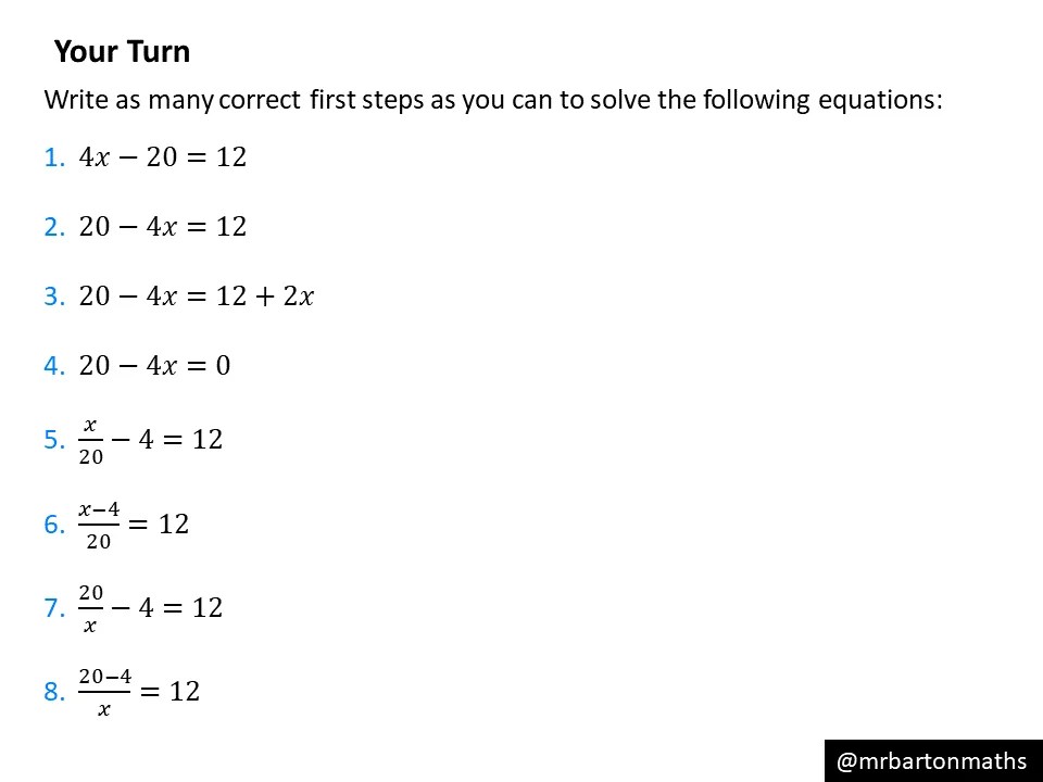 Rearranging linear equations – first step: yes/no? – Variation Theory