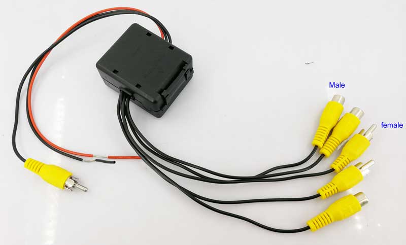 RCA Video Splitter 1 to 5 Car Channel RCA Video Signal Booster 12V