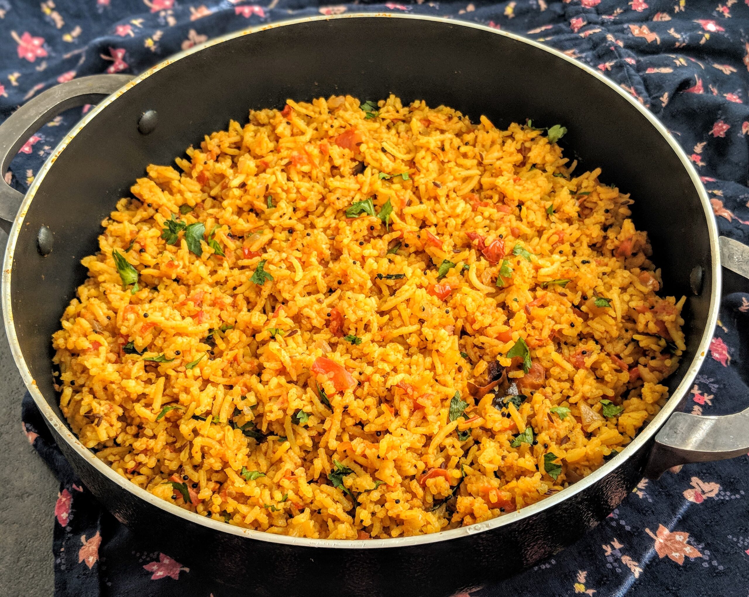 Tomato Rice Recipe | Thakkali Sadam - VegeCravings