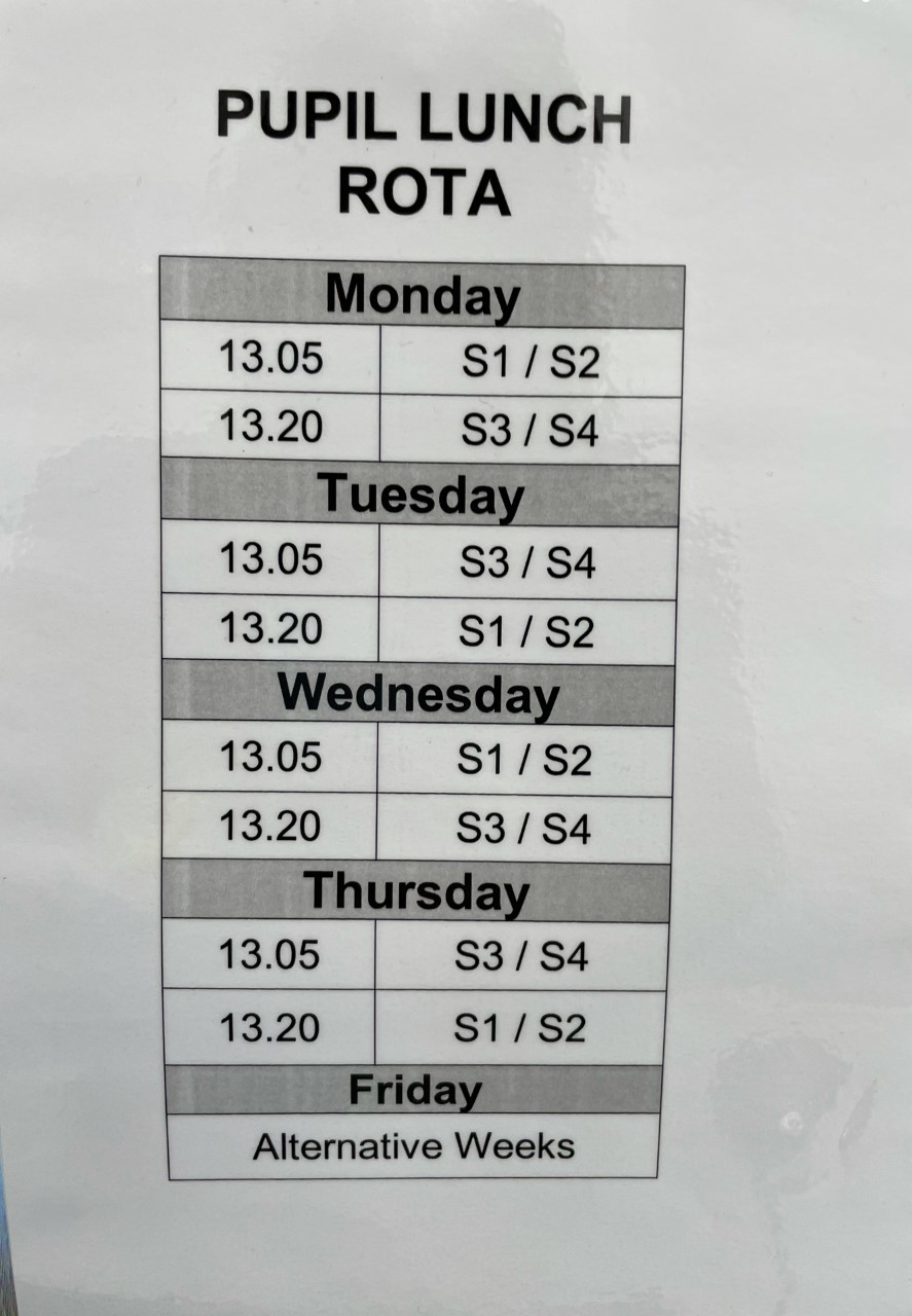 School Meals – Viewforth High School