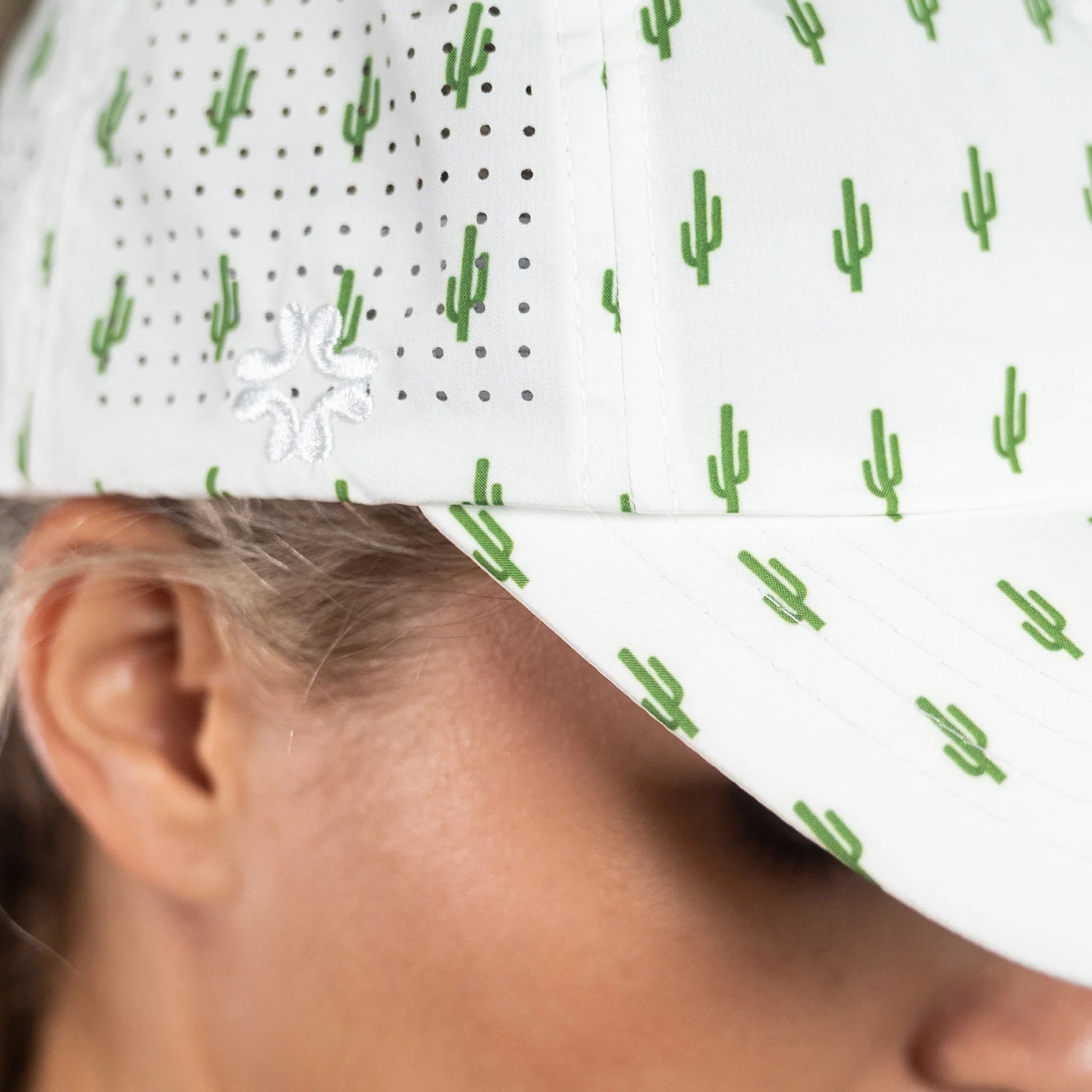 Cacti Print Sun Goddess Cap Tuck In Strap Upf 50