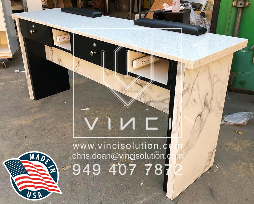 Oslo Double Nail Table - VINCI SOLUTION INC