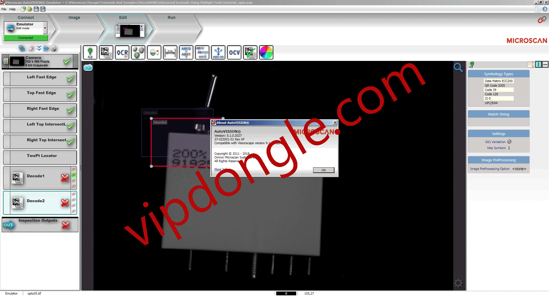 OMRON AutoVISION Machine Vision Software - Vip Dongle Team
