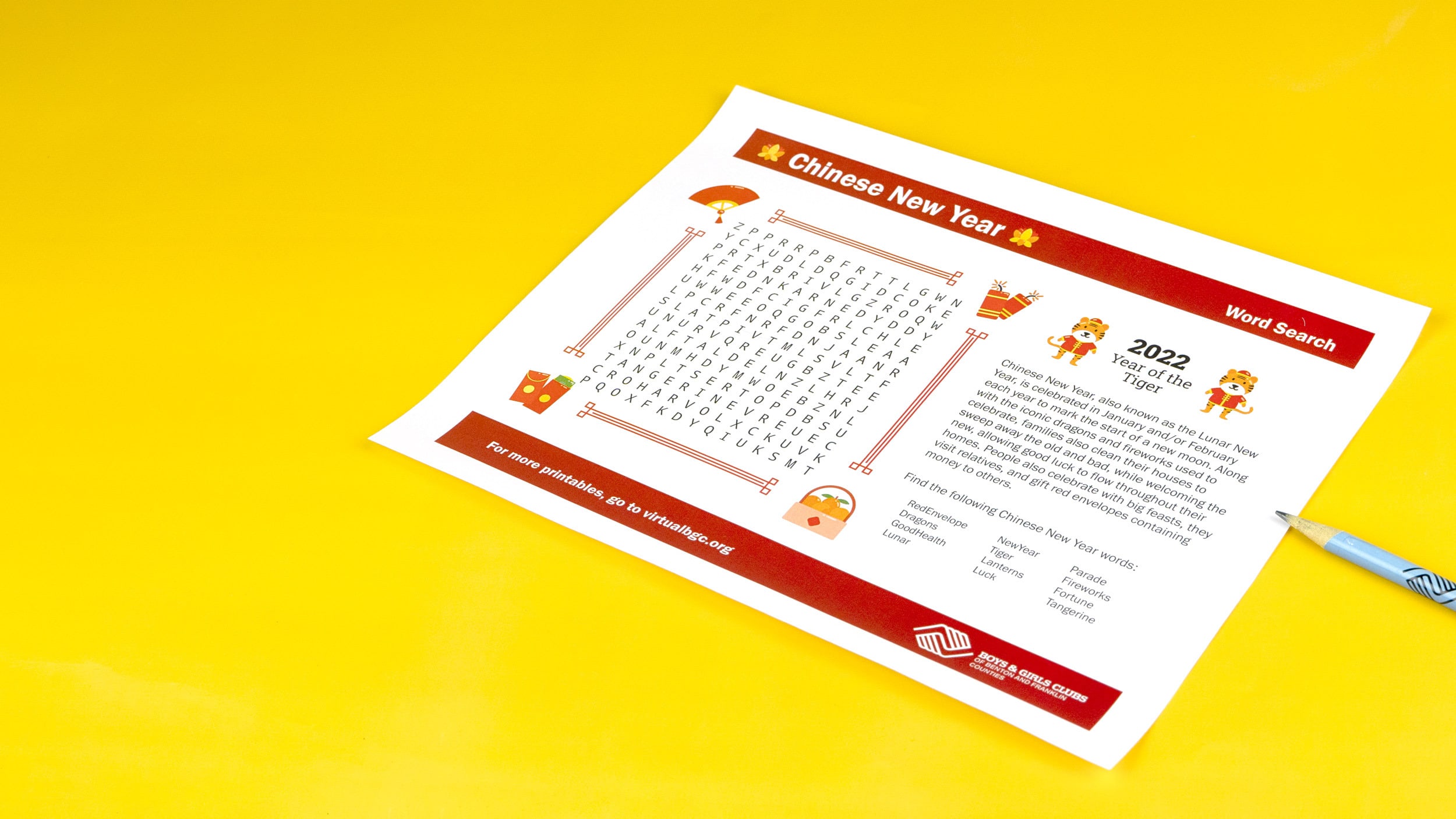 Printable: Chinese New Year Word Search | Virtual Club