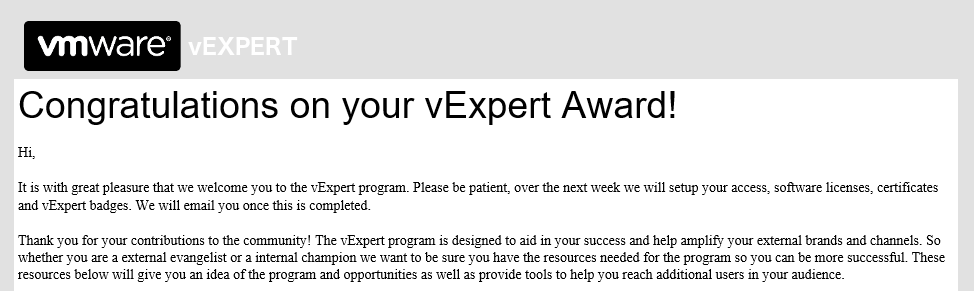 vExpert 2020 Awarded! - VirtuallyInclined.com