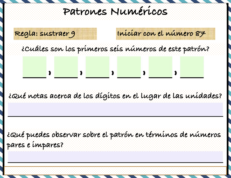 Patrones Numéricos – Visual Math