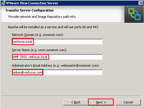 VMware View – Objective 1.3 Install View Transfer Server – VMFocus