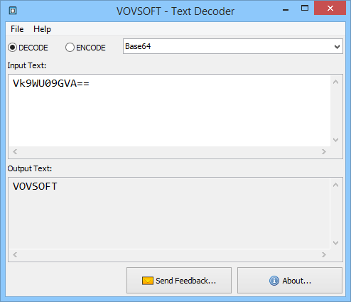Text Decoder And Encoder For Pc Encodes And Decodes Text Vovsoft
