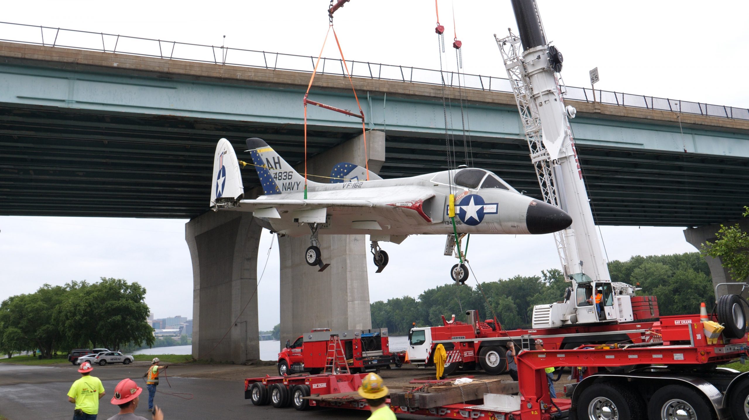722mph Skyray Floats Slowly Back to Intrepid Museum's Flight Deck