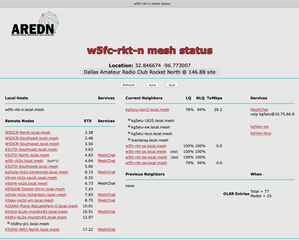 AREDN Upgrade Nov 10 2018