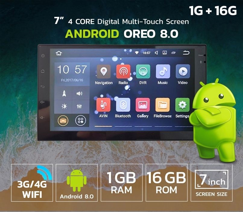 7 Inch Universal Android Car Stereo Double 1GB RAM Rs.5180/-