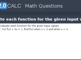 View Question Evaluate Each Function For The Given Input Values