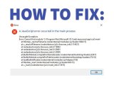 How To Fix A Javascript Error Occured In The Main Process Vscode